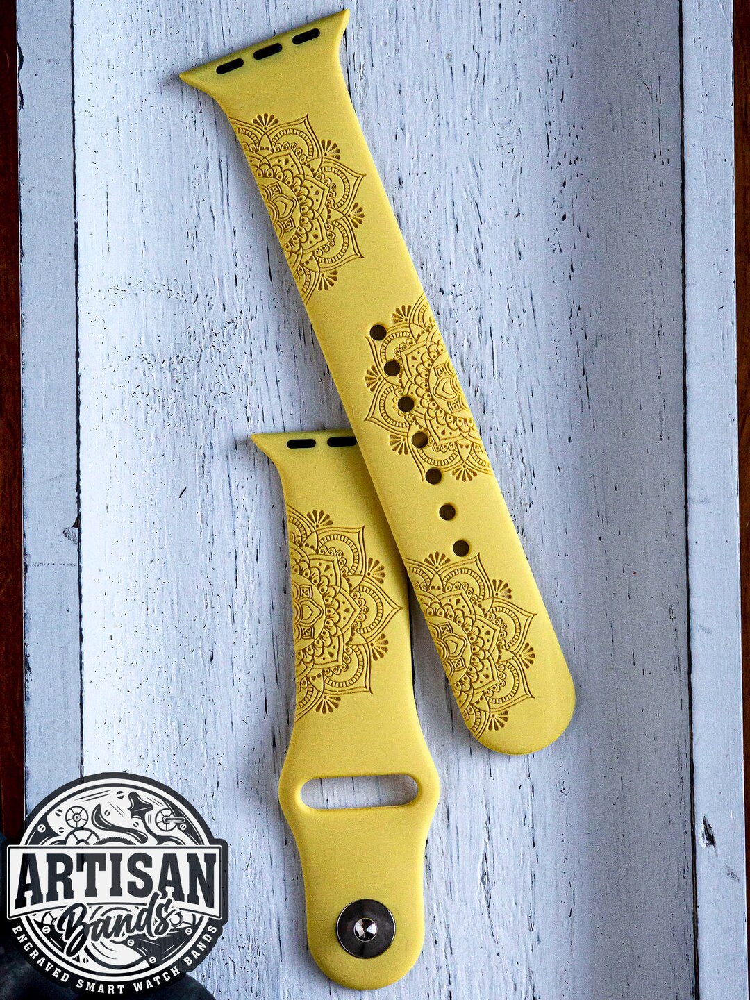 Mandala Engraved Apple Watch Band Series 1 2 3 4 5 6 7 8 9 SE SE2 ...