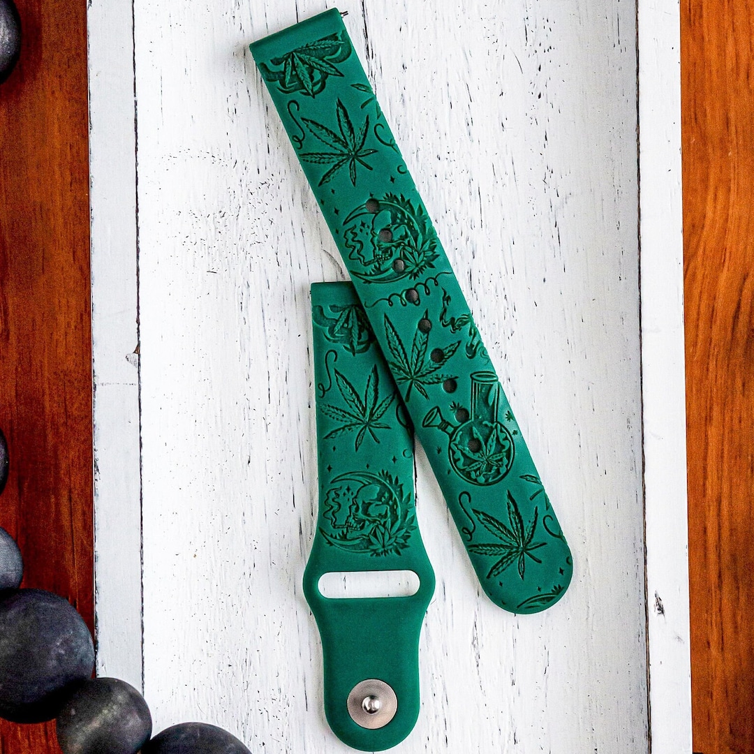 Weed Skull Marijuana Samsung Watch Band | Engraved Samsung Watch | 420 ...