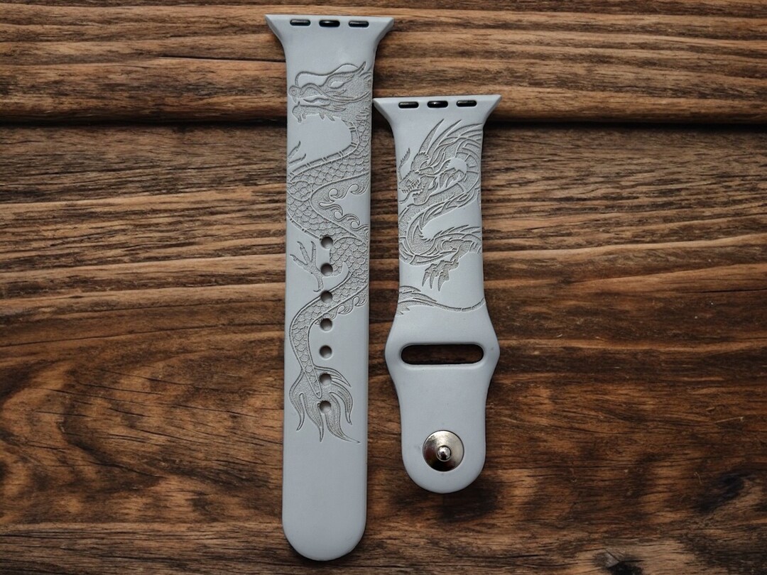 Chinese Dragon Apple Watch Band Engraved Silicone Strap for All Series ...