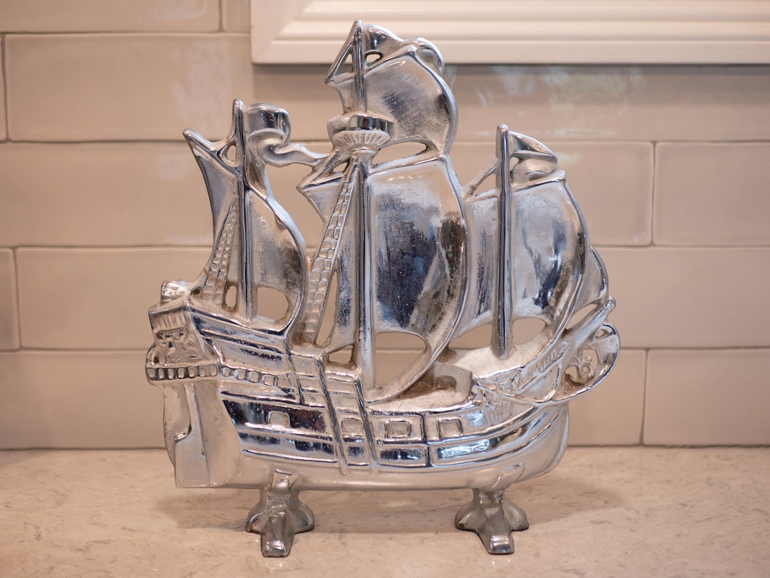 12" Albany Foundry Cast Iron Santa Maria Clipper Ship Doorstop #178 ...