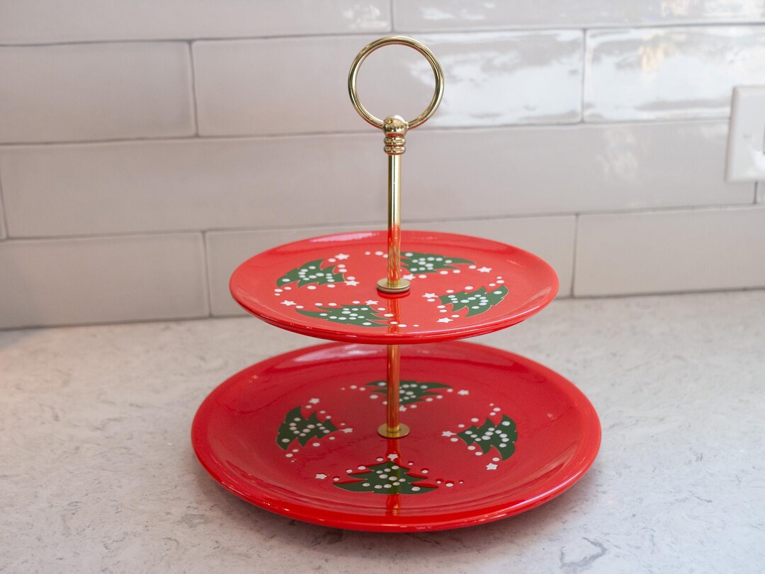 10 Waechtersbach Christmas Tree Two-tiered Tidbit Hors D'oeuvre Dessert ...