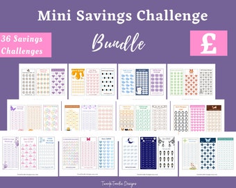 Savings Challenge UK Tracker Bundle PRINTABLE Personal Finance, 5 10 15 ...