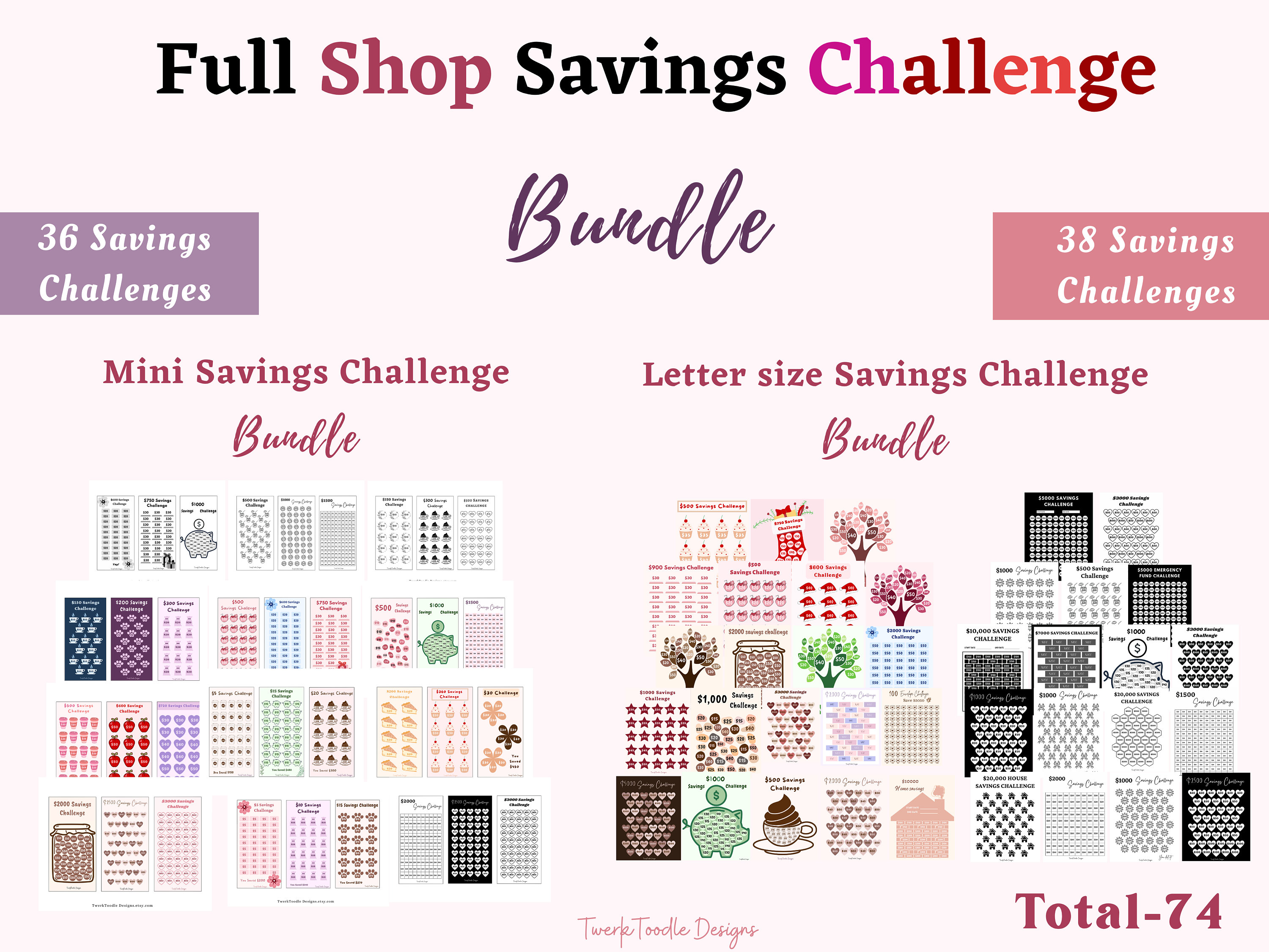 Savings Challenge Bundle PRINTABLE Mini Savings Bundle - Etsy