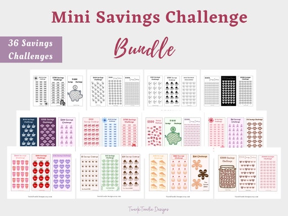 12 Mini Savings Challenge Bundle Printable Personal Finance - Etsy