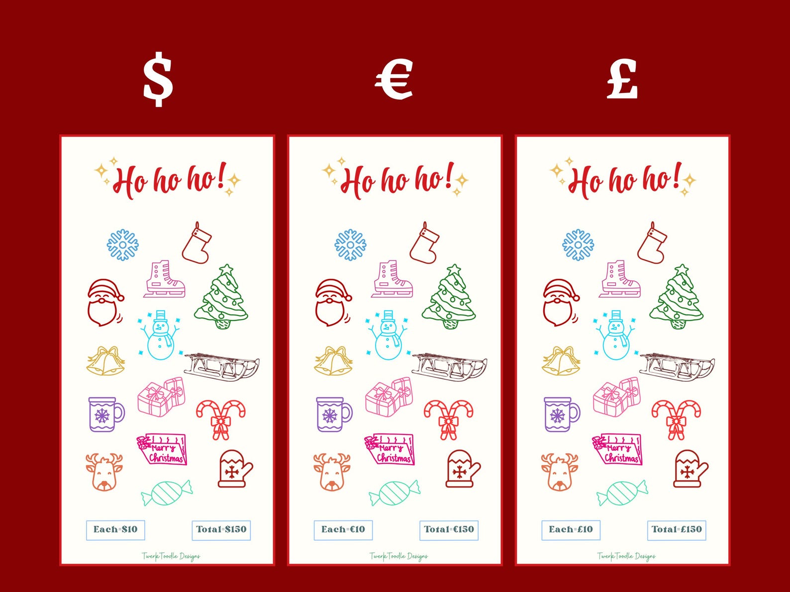 12 CHRISTMAS Savings Challenge Bundle PRINTABLE,A6 Mini Christmas Money ...