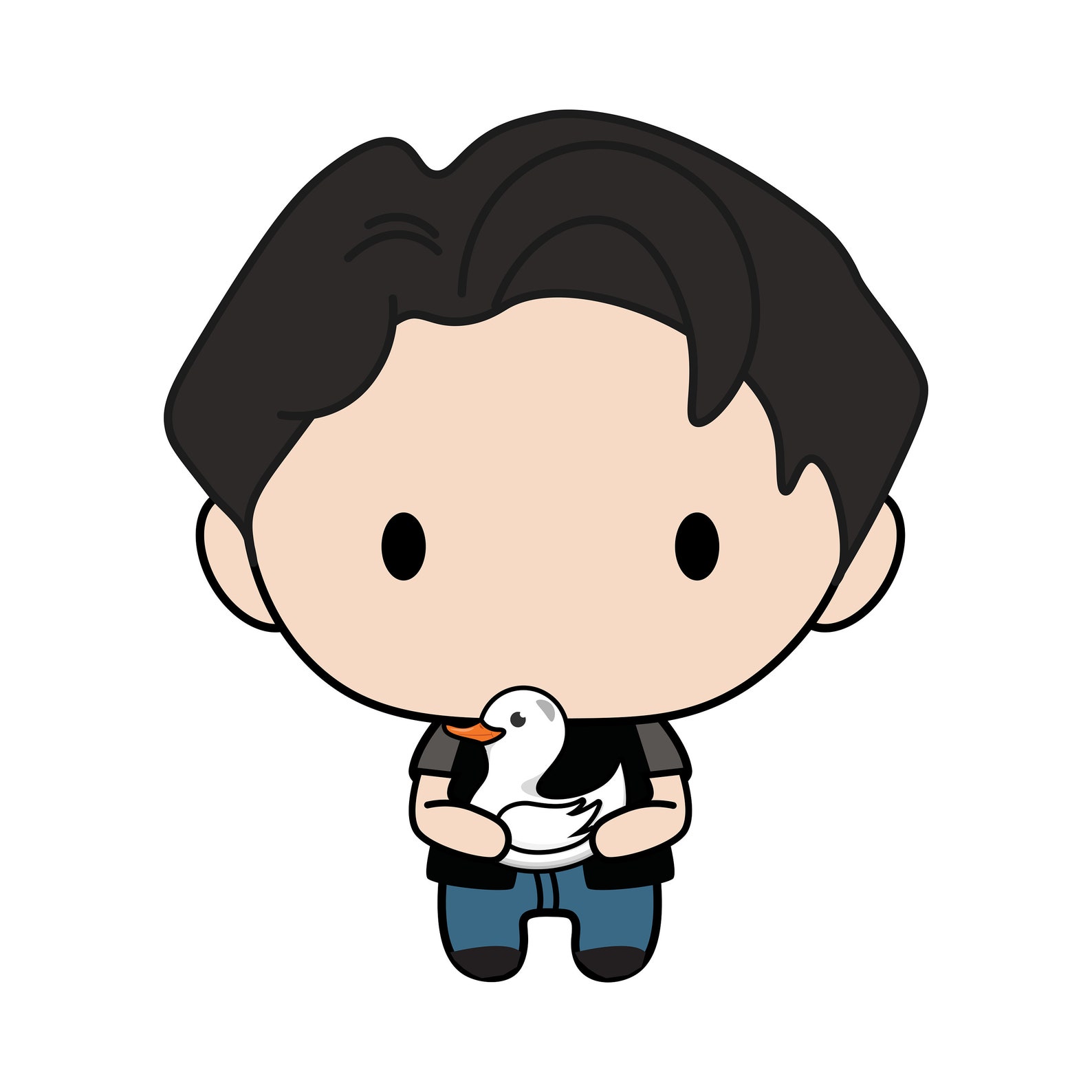 Chibi Friends Digital Cartoons Monica Ross Chandler Joey Rachel Phoebe ...