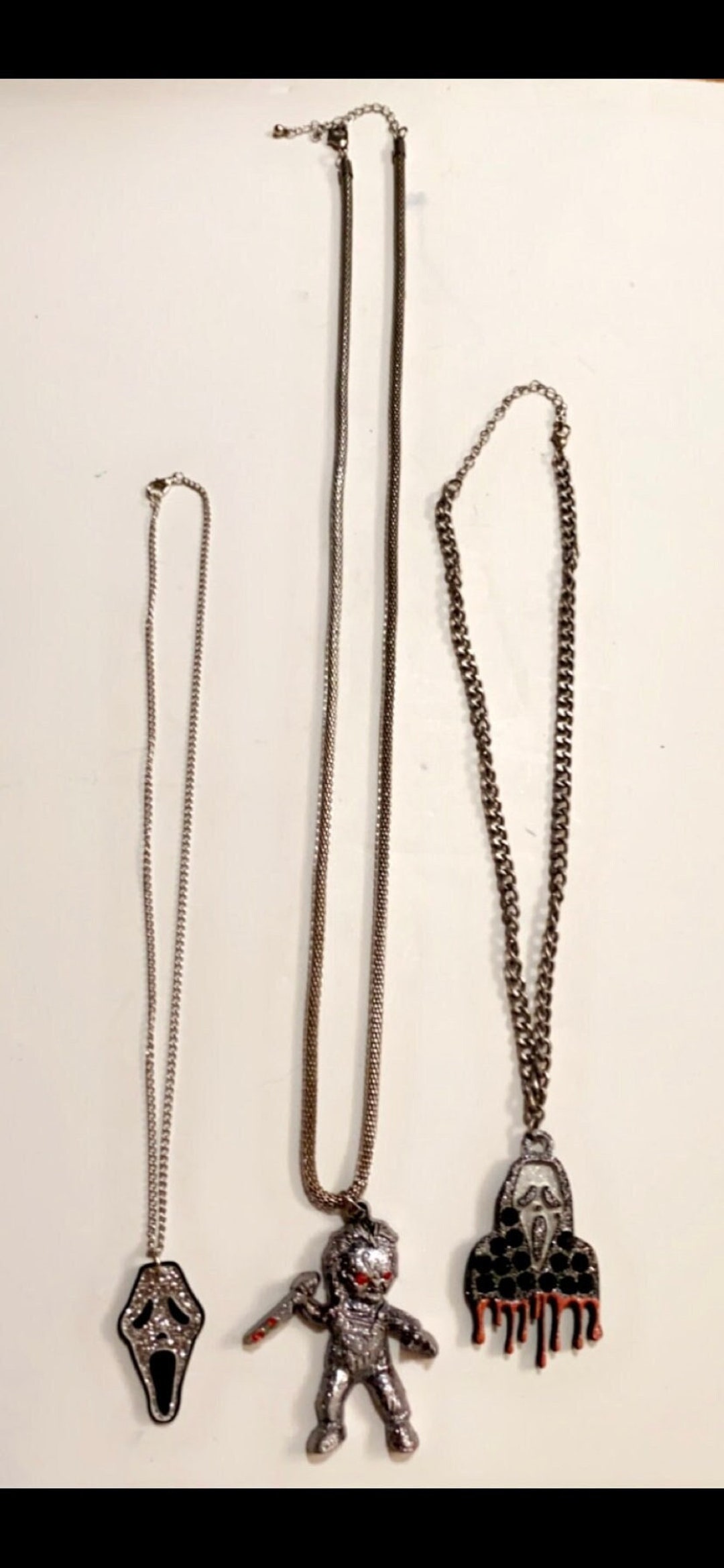 Horror Movie Iced Out Necklace Scream Chucky Pendant on Chain One of a ...