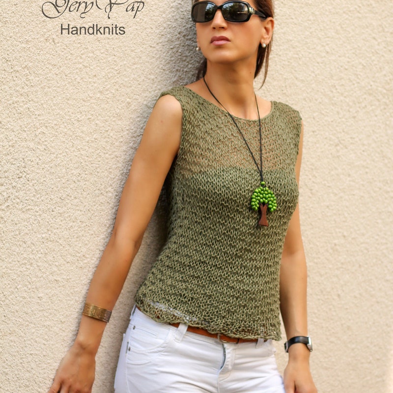 Hand Knit Tank Top - Etsy