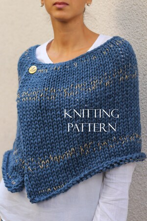 Chunky Knit Poncho Pattern Winter Poncho Pattern for Women - Etsy Canada
