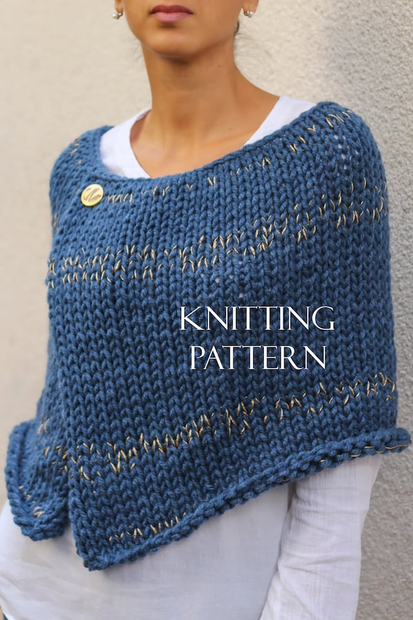 Chunky Knit Poncho Pattern Winter Poncho Pattern for Women - Etsy Canada