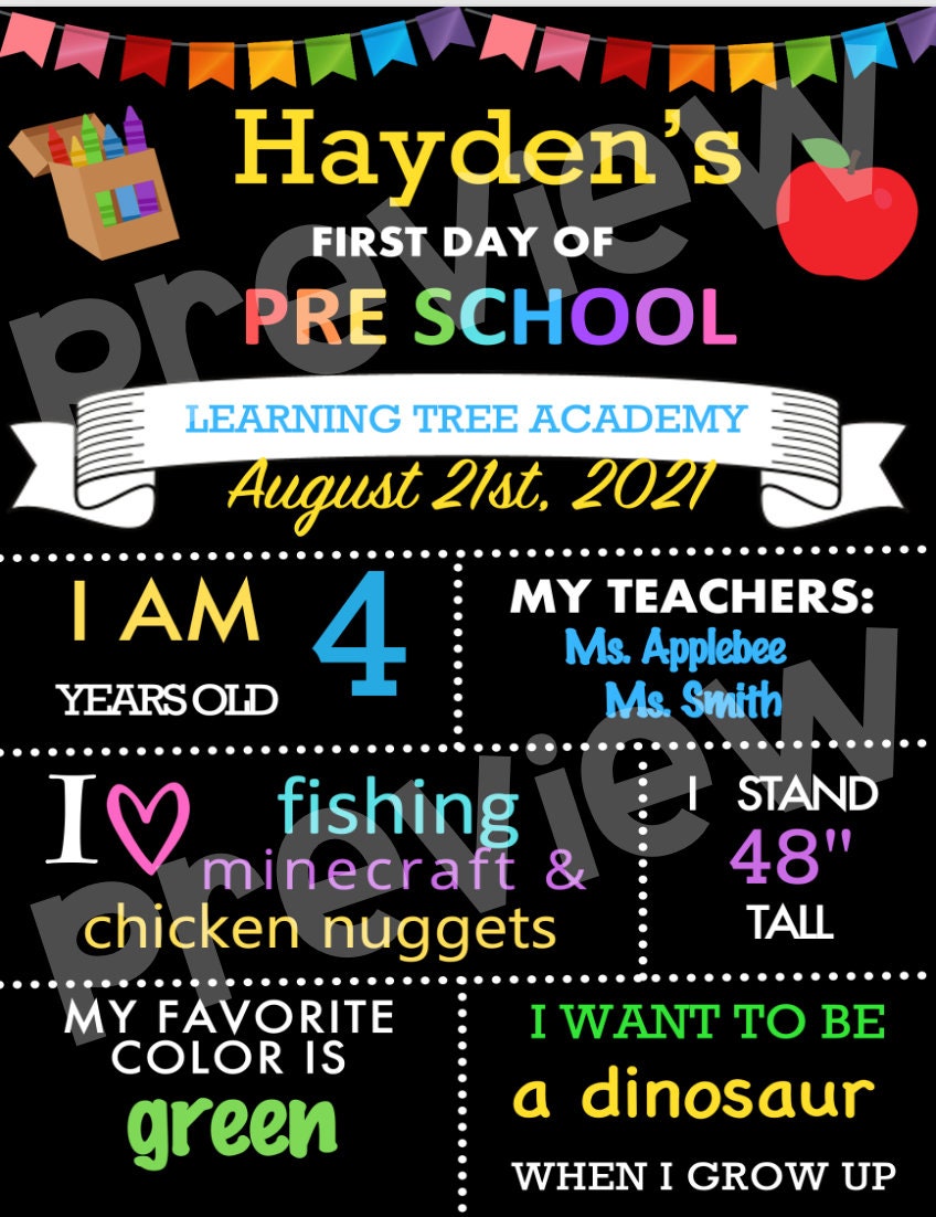 FULLY EDITABLE - First/last Day of School Sign | Printable Back to ...