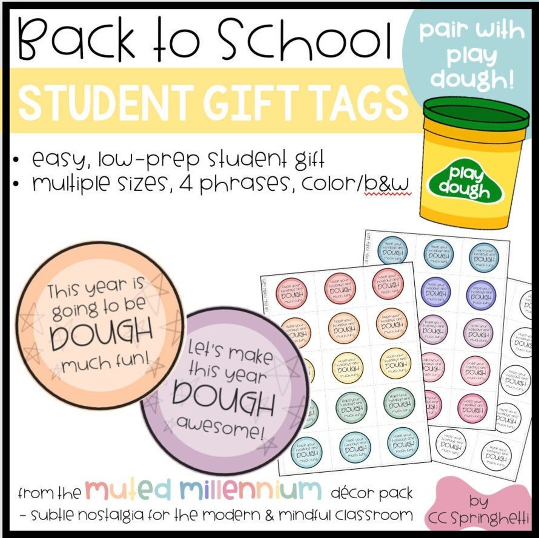 Back to School Student Gift Tag | Play Dough Student Gift Tag - Etsy