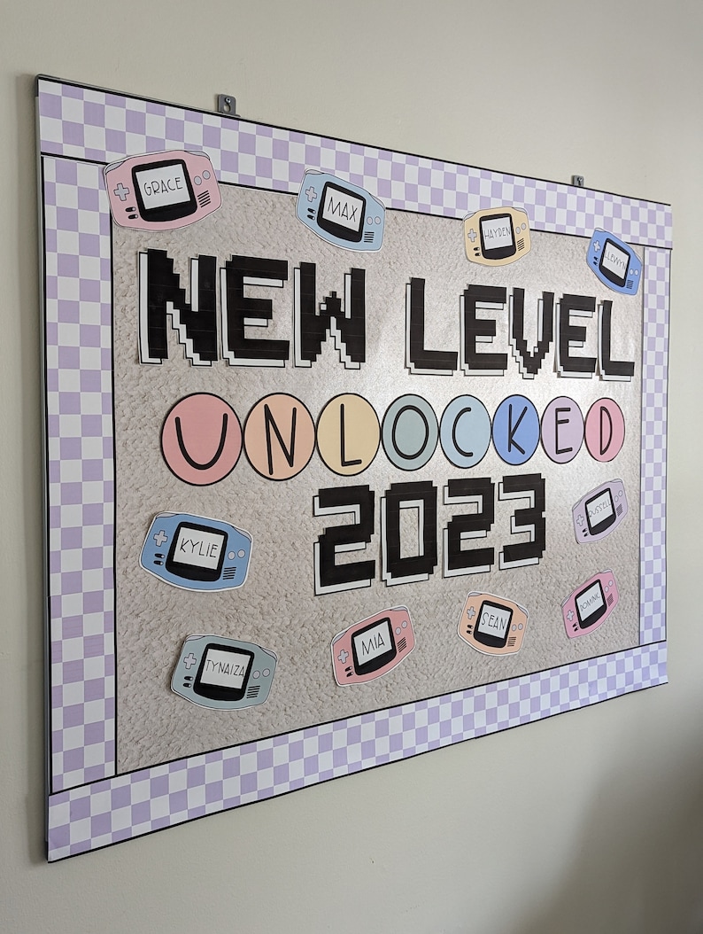 Video Game Bulletin Board Kit | New Year 2026 | A-Z Letters 0-9 Numbers ...