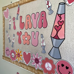 I Lava You Bulletin Board Kit | Retro Valentine's Day Decor (digital ...