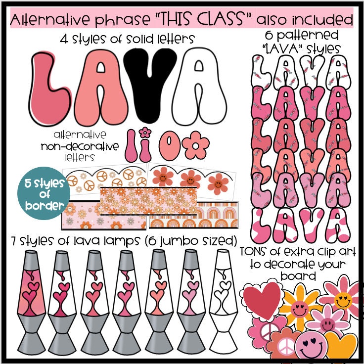 I Lava You Bulletin Board Kit | Retro Valentine's Day Decor (digital ...