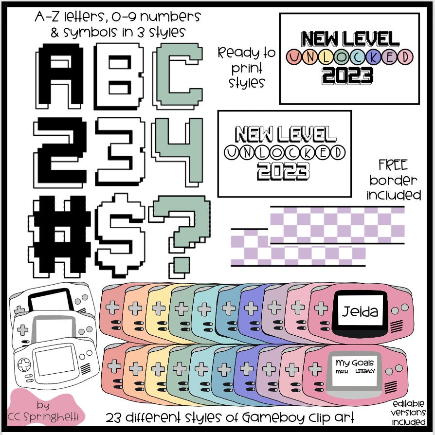 Video Game Bulletin Board Kit | New Year 2026 | A-Z Letters 0-9 Numbers ...