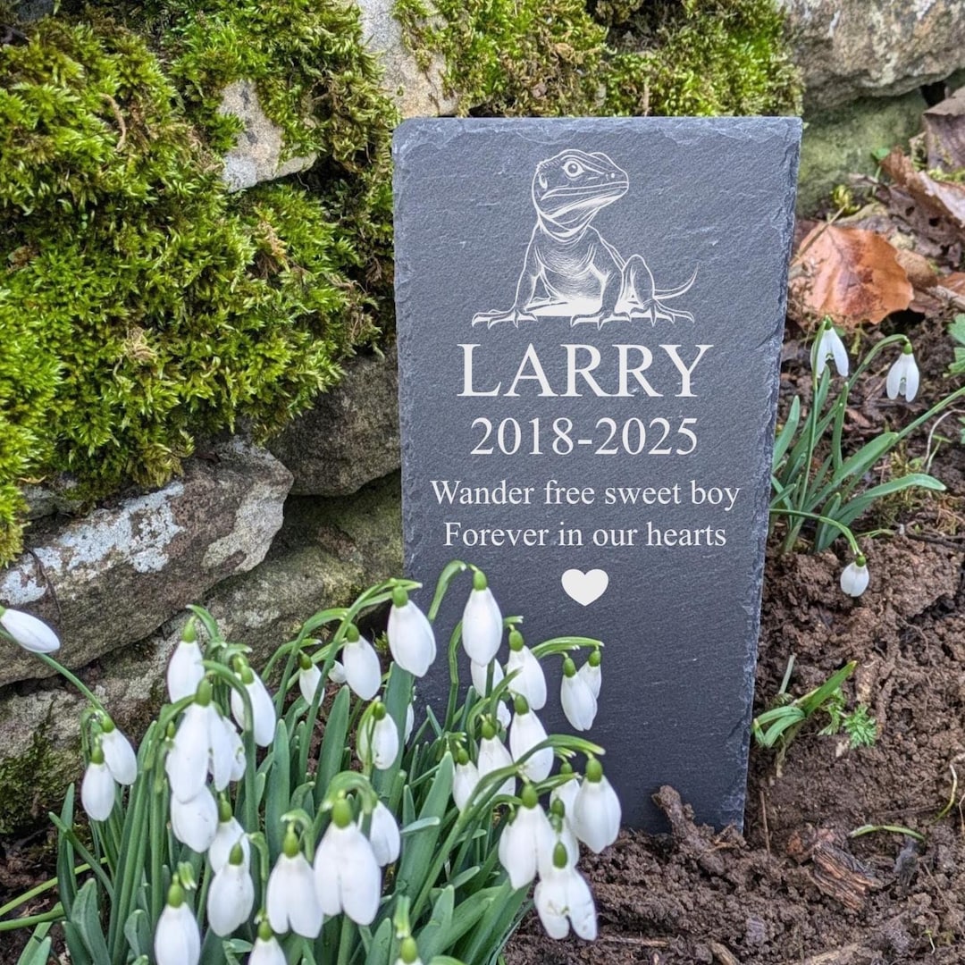 Personalised Lizard Slate Memorial Plaque, Pet Memorial, Grave Marker ...