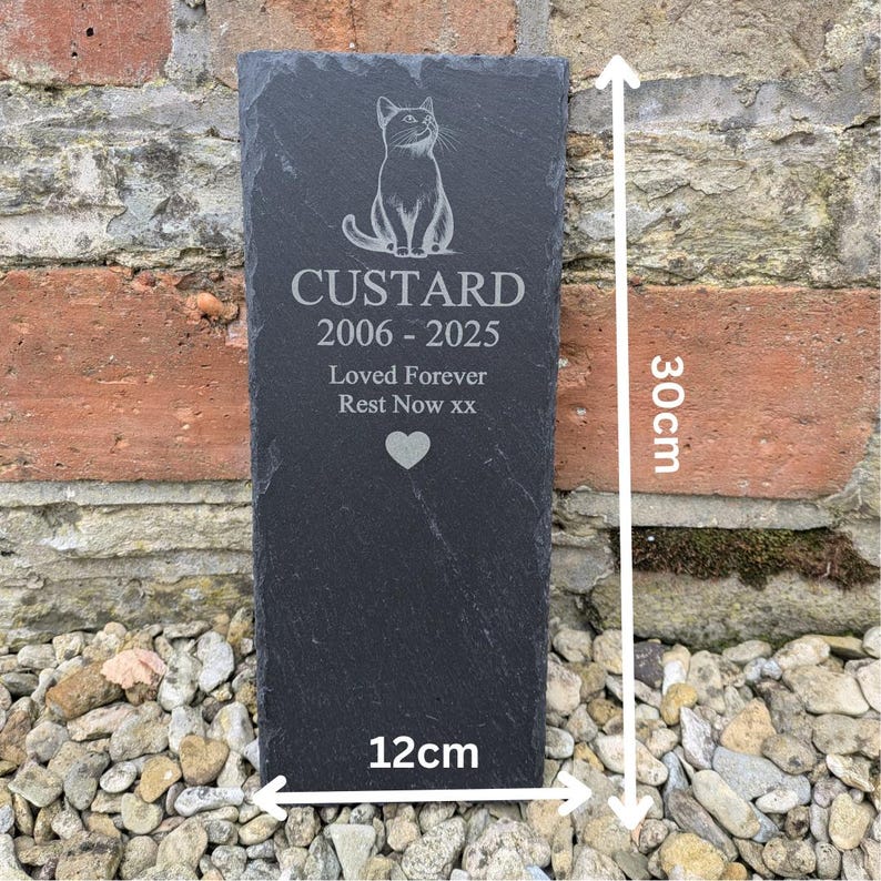 Personalised Cat Slate Memorial Plaque, Pet Memorial, Grave Marker, Pet ...
