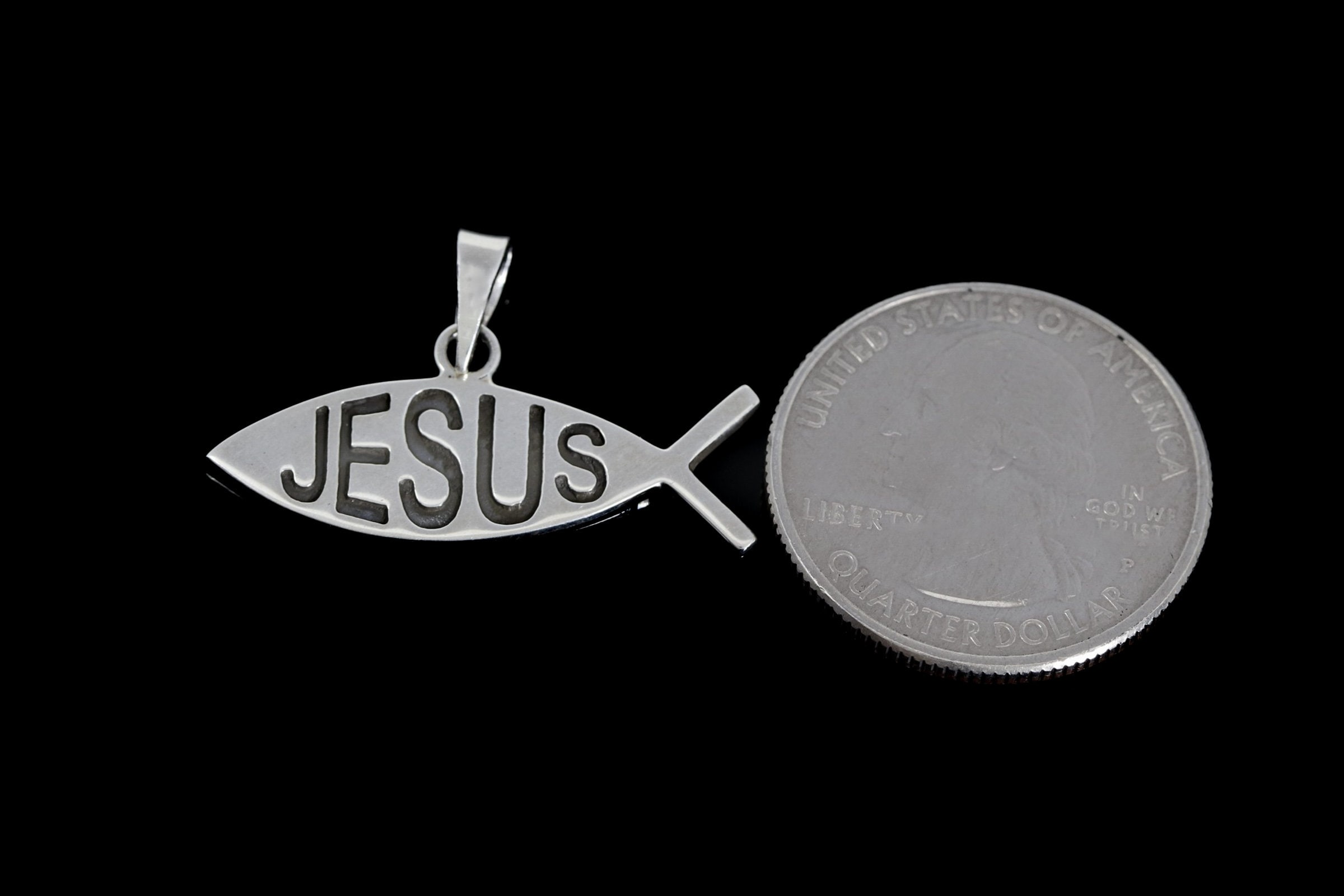 Christian Jesus Fish Pendant Solid Sterling Silver 925 - Etsy