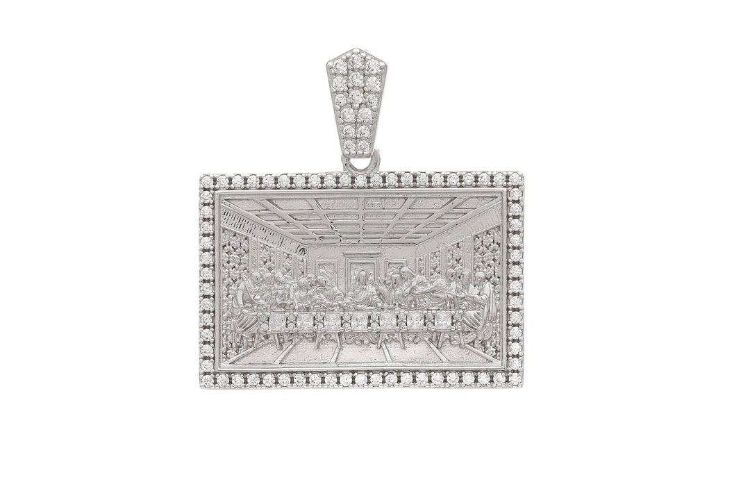 The Last Supper Rectangle Pendant Sterling Silver 925 Jesus Last Supper ...