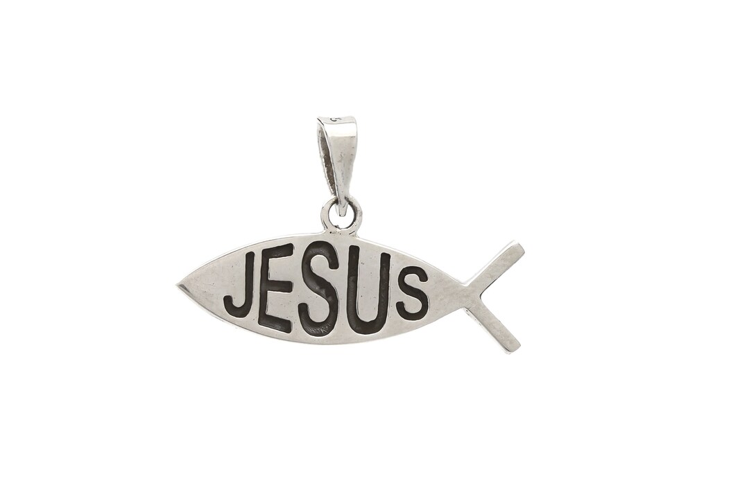 Christian Jesus Fish Pendant Solid Sterling Silver 925 - Etsy