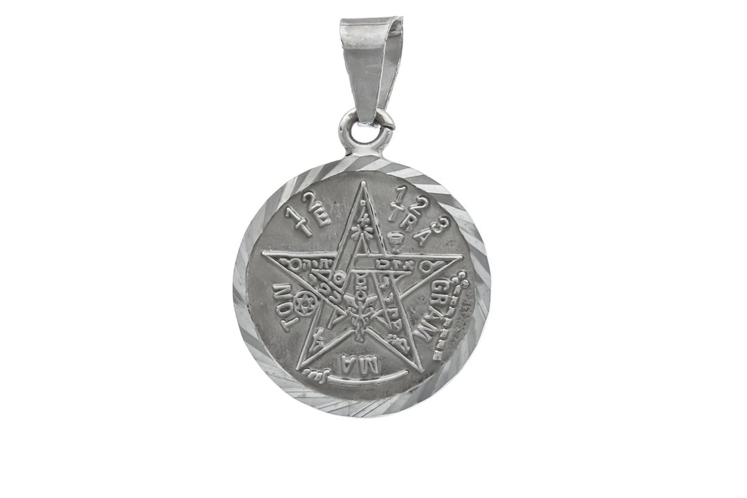 Sterling Silver 950 Tetragrammaton Pendant Seal of Solomon Protection ...
