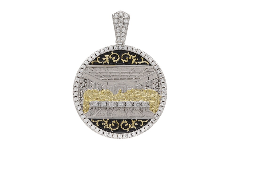 Sterling Silver 925 the Last Supper Medal Hip Hop Bling Jesus Last ...
