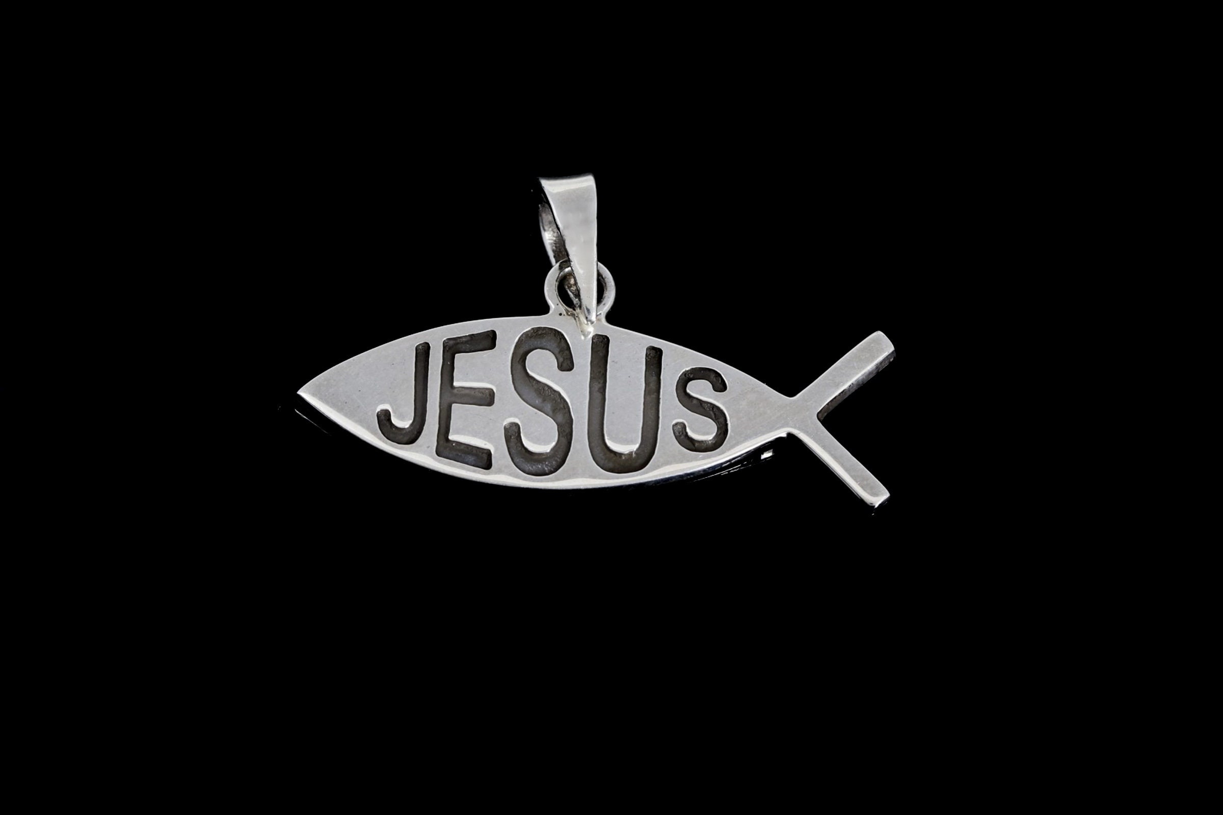Christian Jesus Fish Pendant Solid Sterling Silver 925 - Etsy