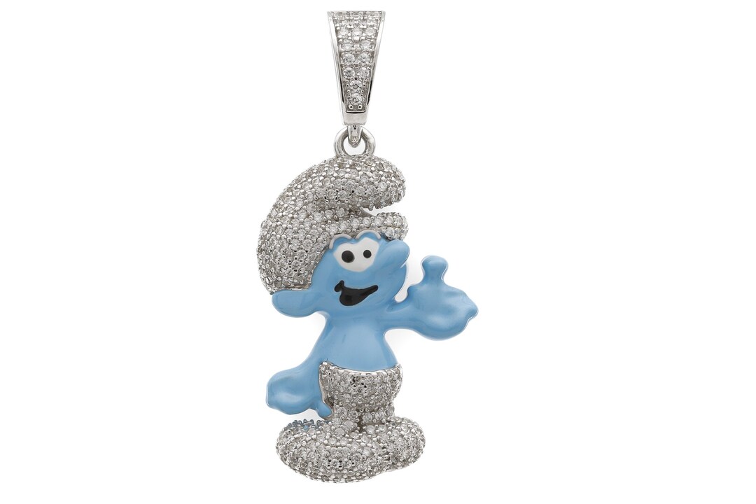Sterling Silver 925 Smurf Pendant Rhodium Plated - Etsy