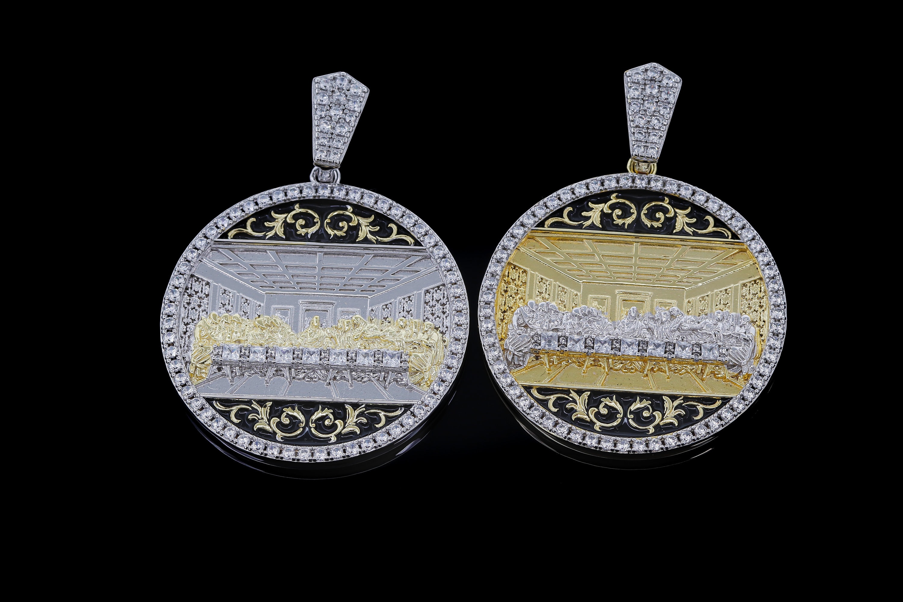 Sterling Silver 925 the Last Supper Medal Hip Hop Bling Jesus Last ...