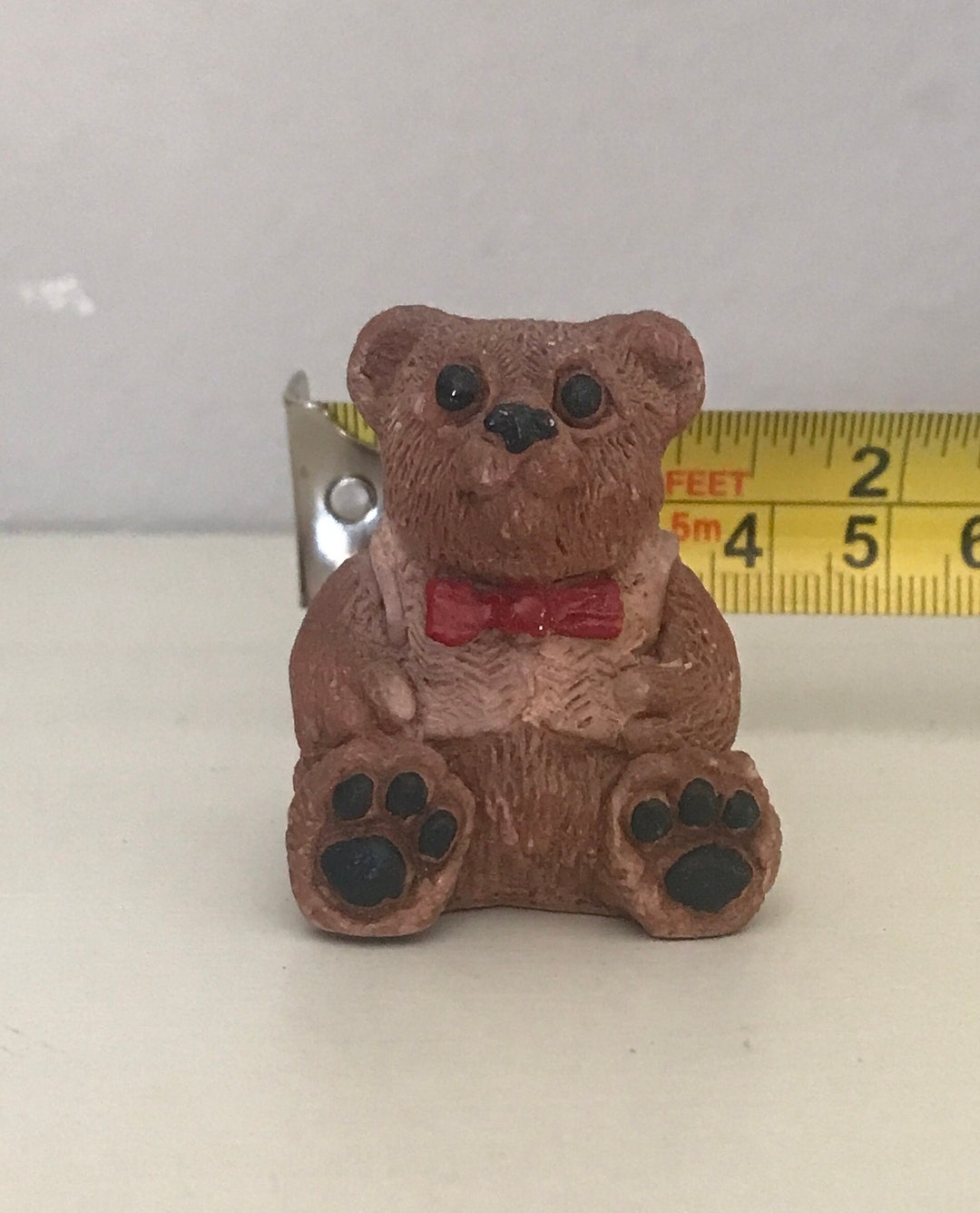 Tiny Teddy Bear Figurine - Shadow Box Bear - Etsy