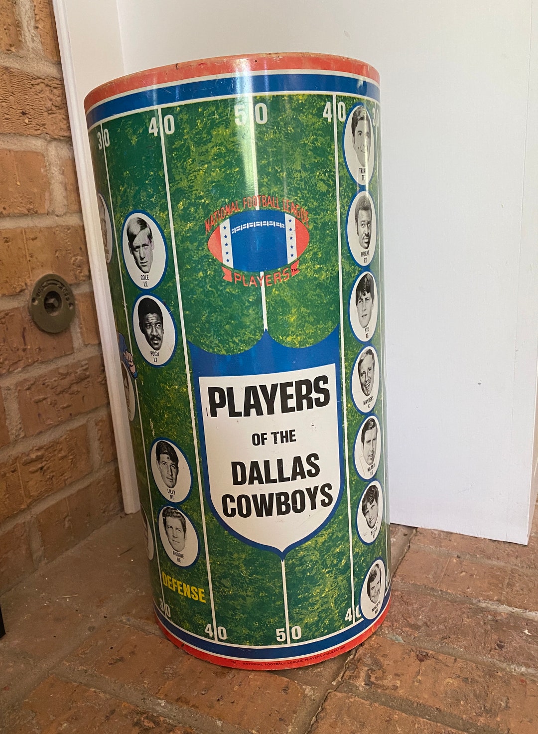 Vintage 1971 Rare Metal Trash Can Dallas Cowboys Players Father's Day ...