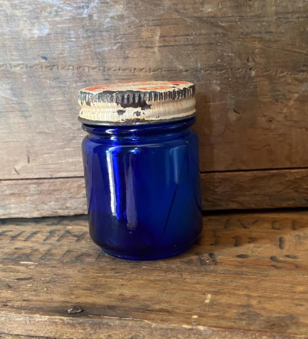 Vintage Cobalt Blue Vicks Vaporub Jar No Label - Etsy