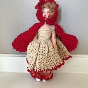 1940's Red Riding Hood Doll - Vintage Character Doll - Crochet Dress - Etsy