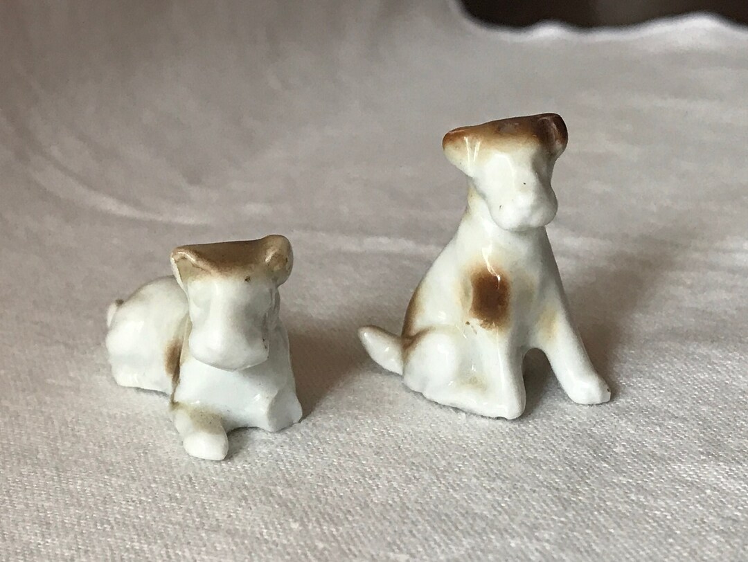 Vintage Glass Terrier Puppies - Etsy