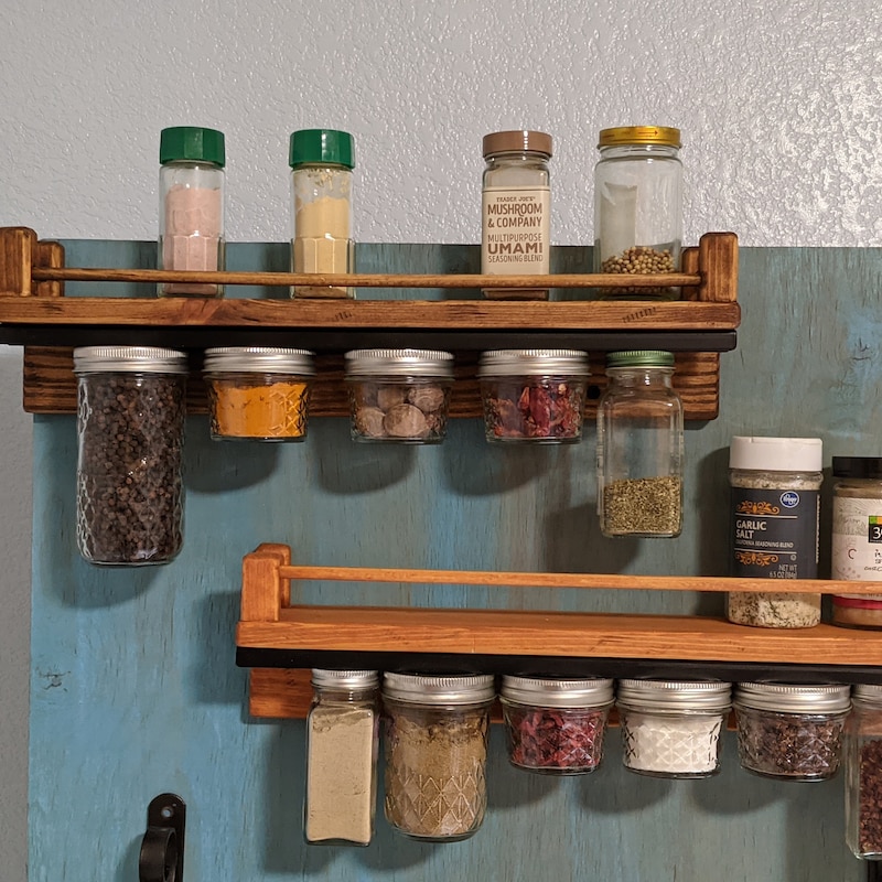Wooden Spice Wall Rack - Etsy