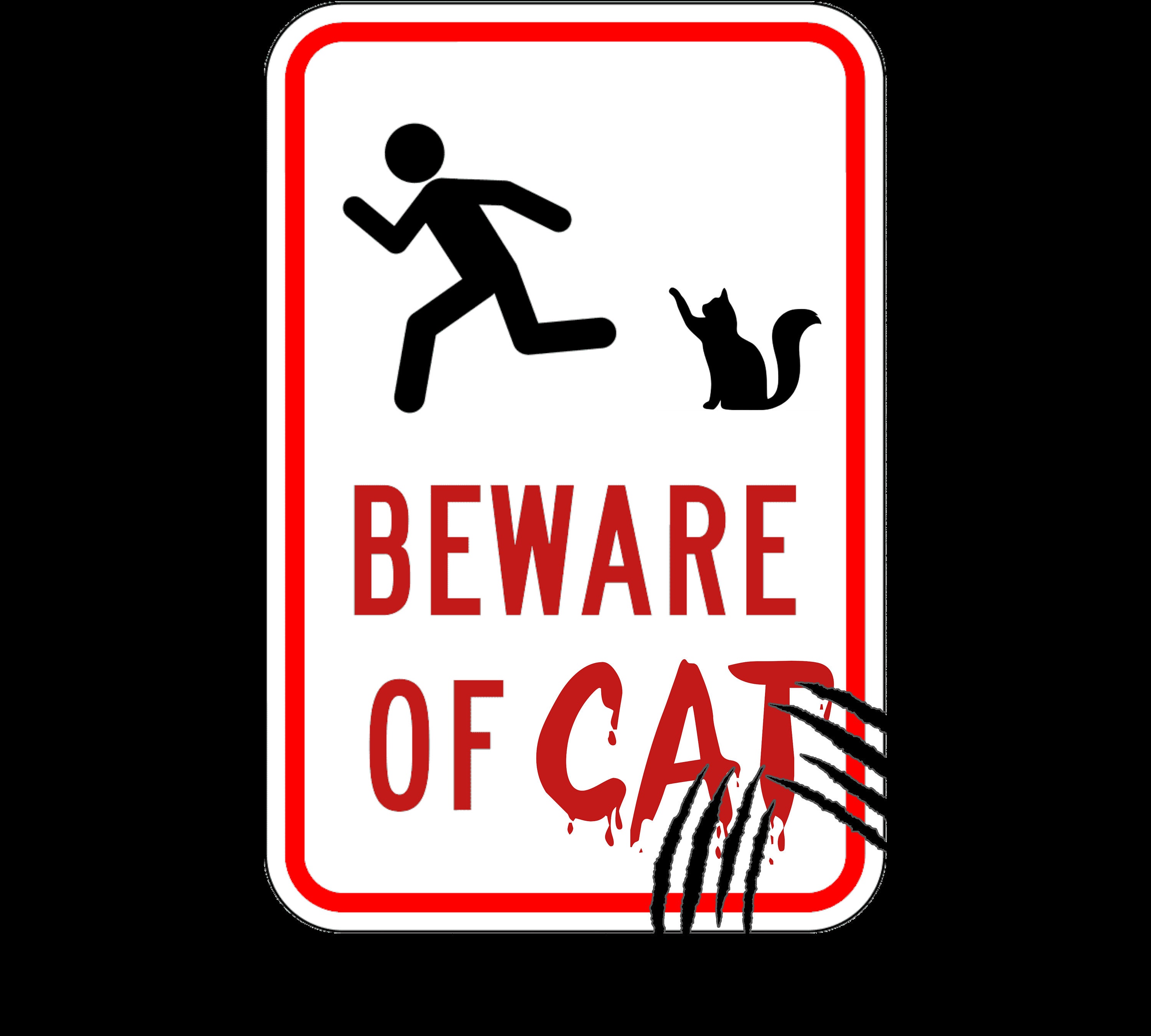 Beware Of Cat Sign Printable
