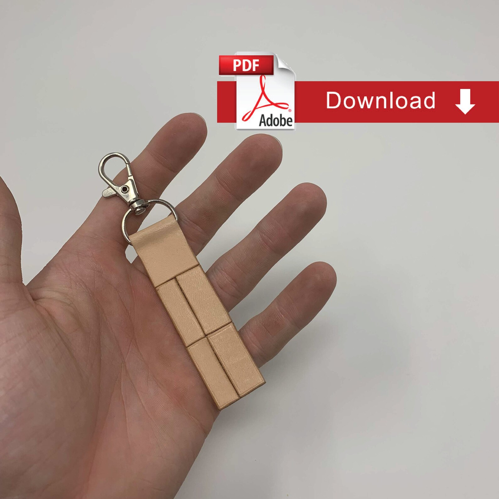 Leather key fob pdf leather template leather pattern pdf for | Etsy