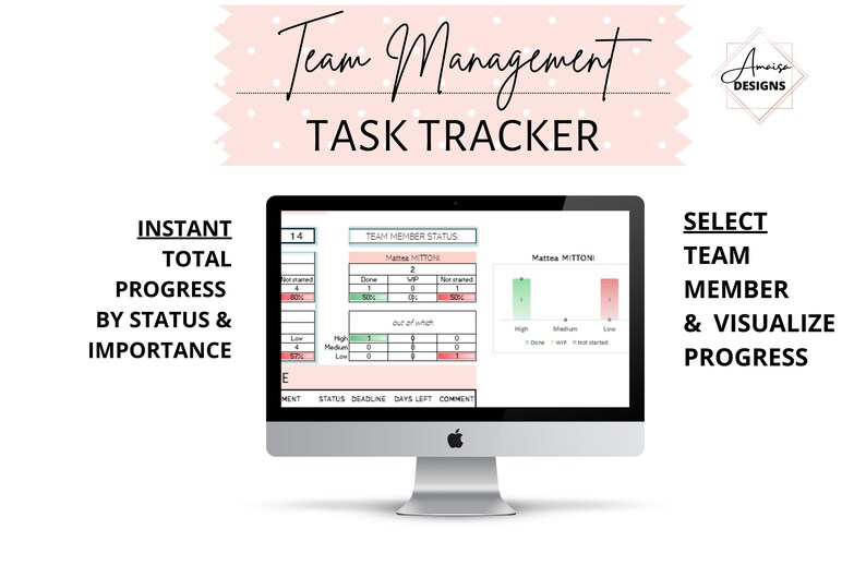 Management Tasks Tracker Planner | Excel to Do List | Excel Task ...