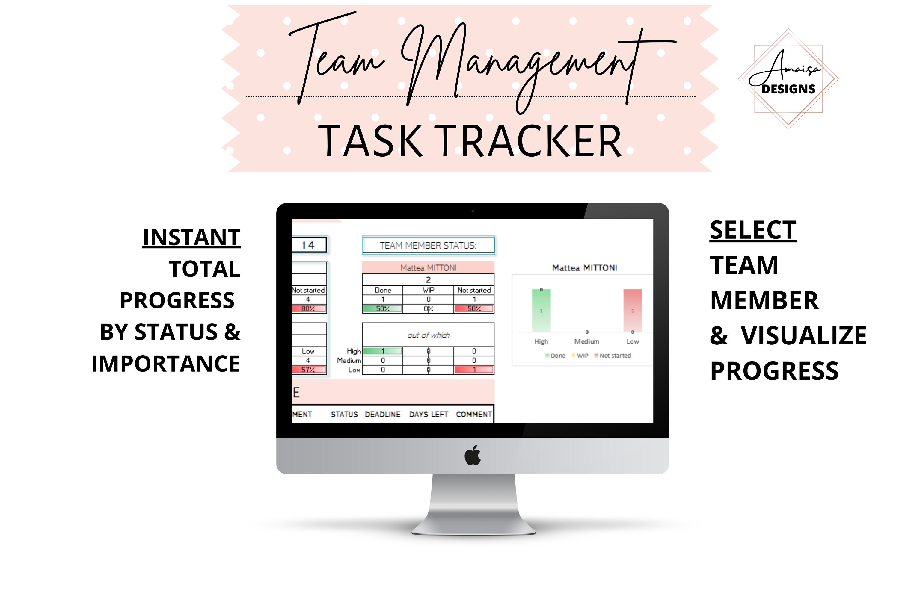 Management Tasks Tracker Planner | Excel to Do List | Excel Task ...