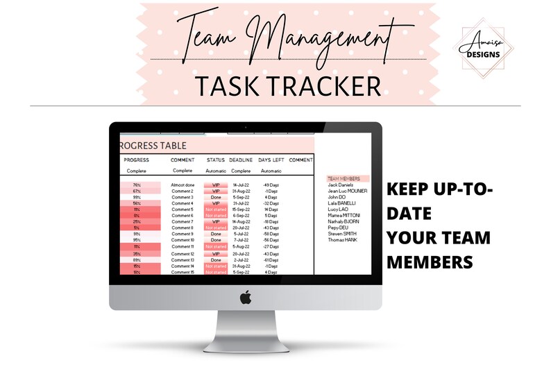 Management Tasks Tracker Planner | Excel to Do List | Excel Task ...
