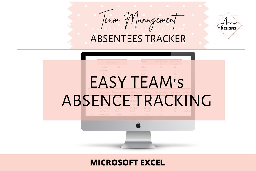 Absence Tracker | Absentees Follow up | Team Management | Instant Excel ...
