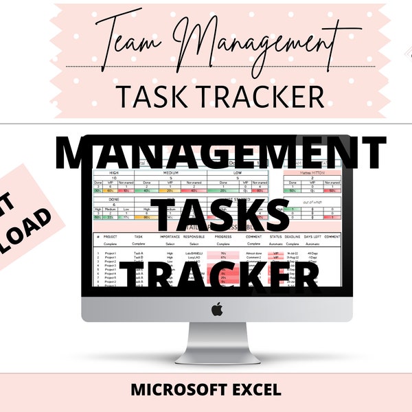 Excel Task Tracker - Etsy