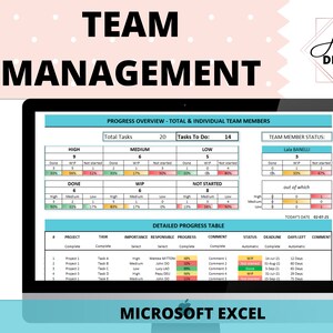 Management Tasks Tracker Planner Excel to Do List Excel Task Tracker ...