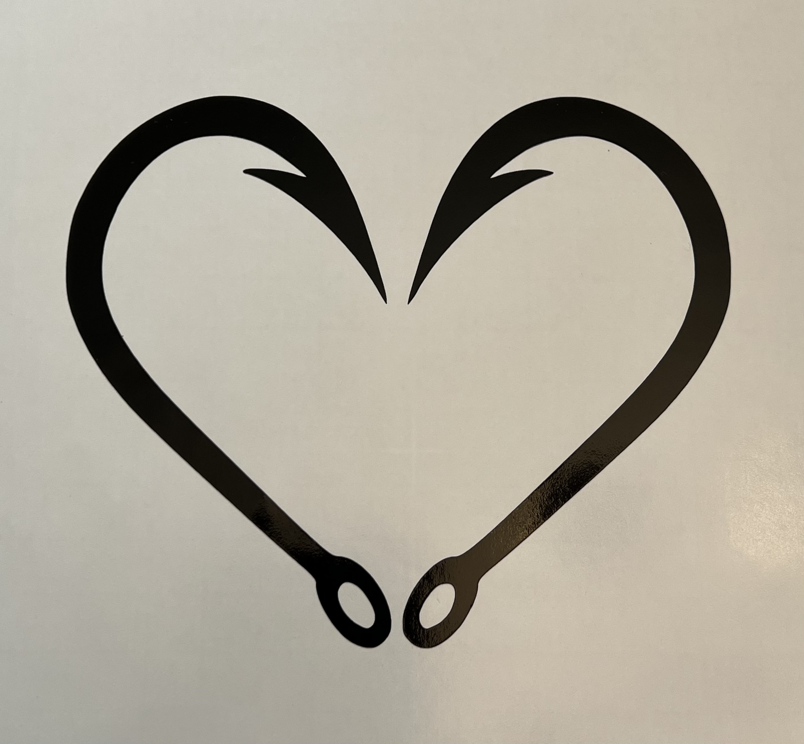 Fishing Hook Heart Decal