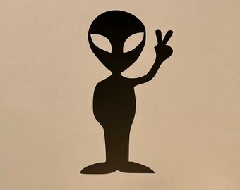 Alien Car Peace Sign Decal - Etsy