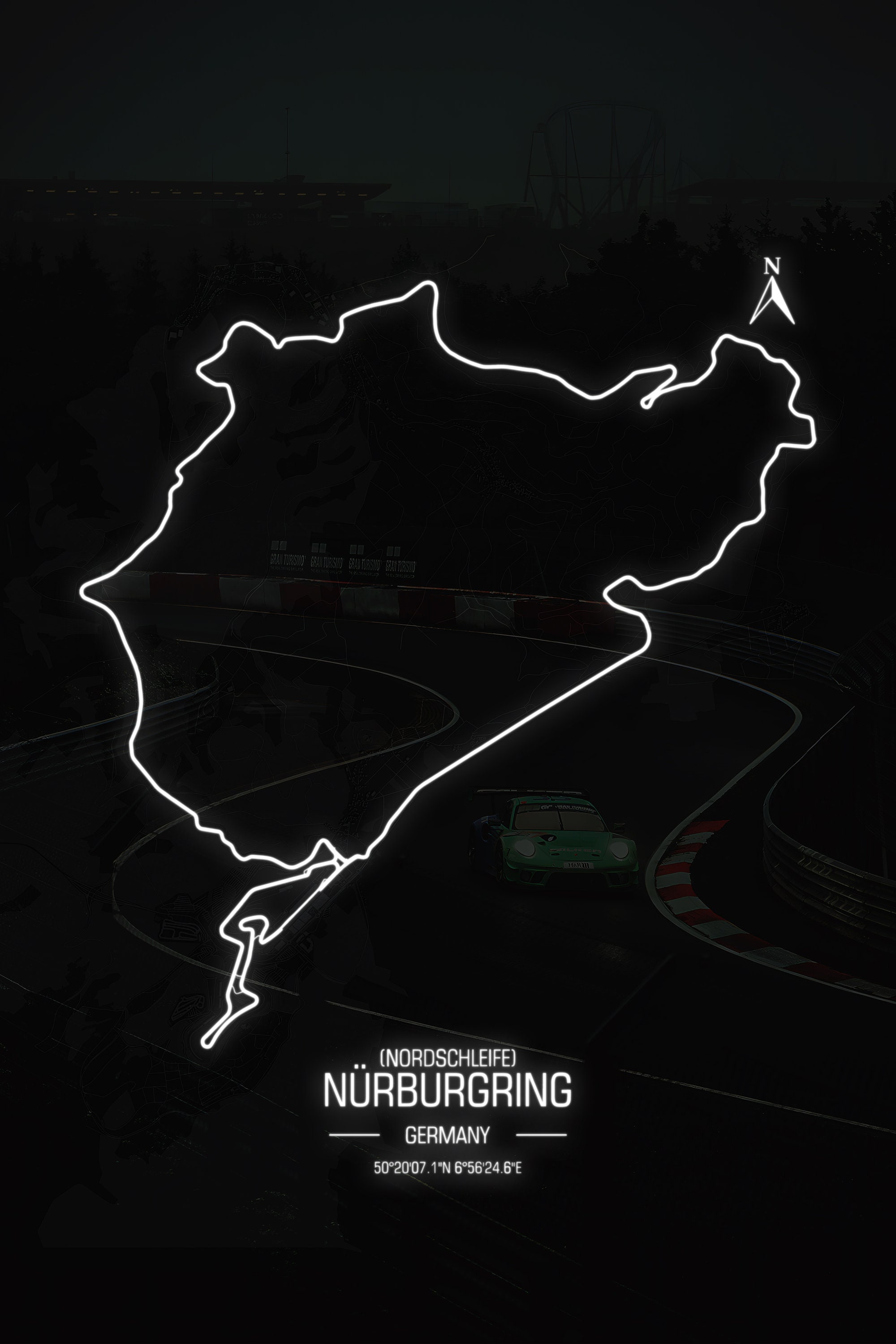Nürburgring LED Light up Racing Circuit Canvas Print-framed. - Etsy