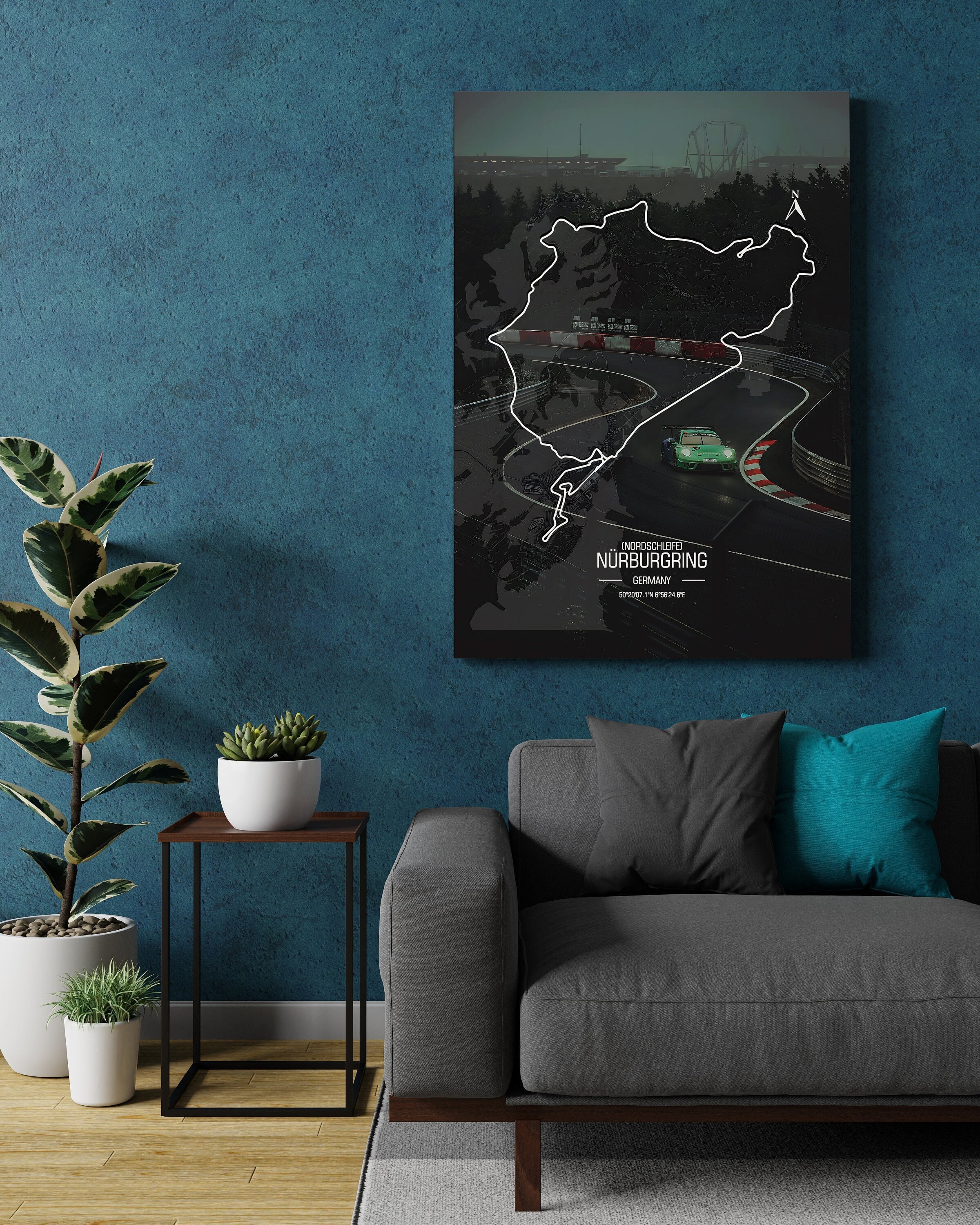 Nürburgring LED Light up Racing Circuit Canvas Print-framed. - Etsy