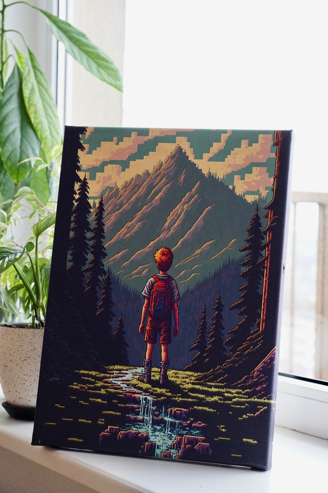 Pixel Art LED Light up Canvas Luminous Wall Art 8bit Art Kid Painting ...