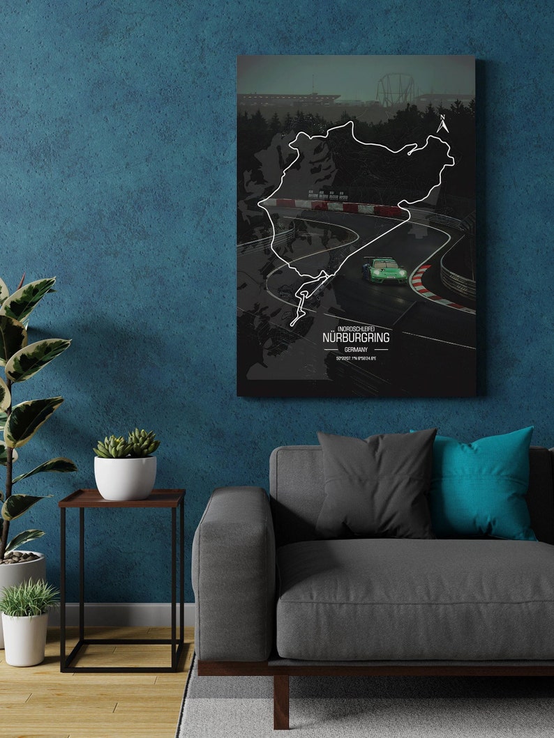 Nürburgring LED Light up Racing Circuit Canvas Print-framed. Unique Art ...